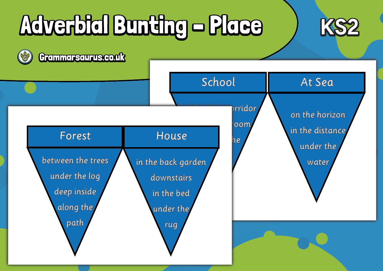 KS2 Adverbial Bunting - Grammarsaurus