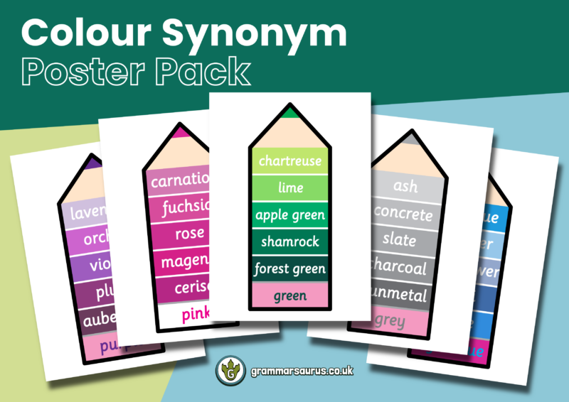 Colour Synonym Poster Pack - Grammarsaurus