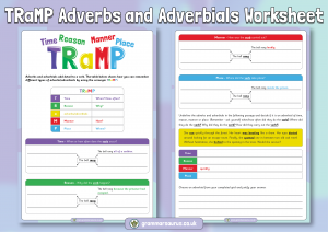 TRaMP Adverbs and Adverbials Worksheet - Grammarsaurus