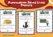 Punctuation Saves Lives Posters - Grammarsaurus