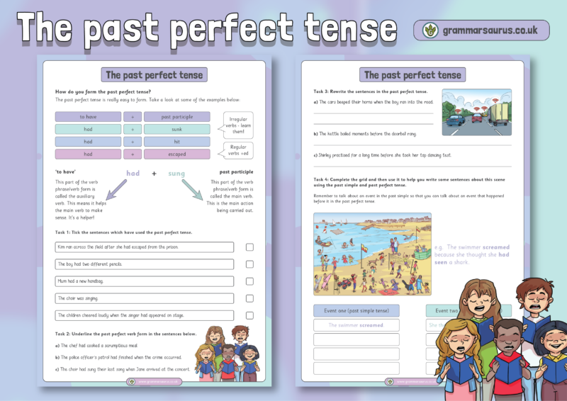 Past Perfect Tense Lesson Pack - Grammarsaurus