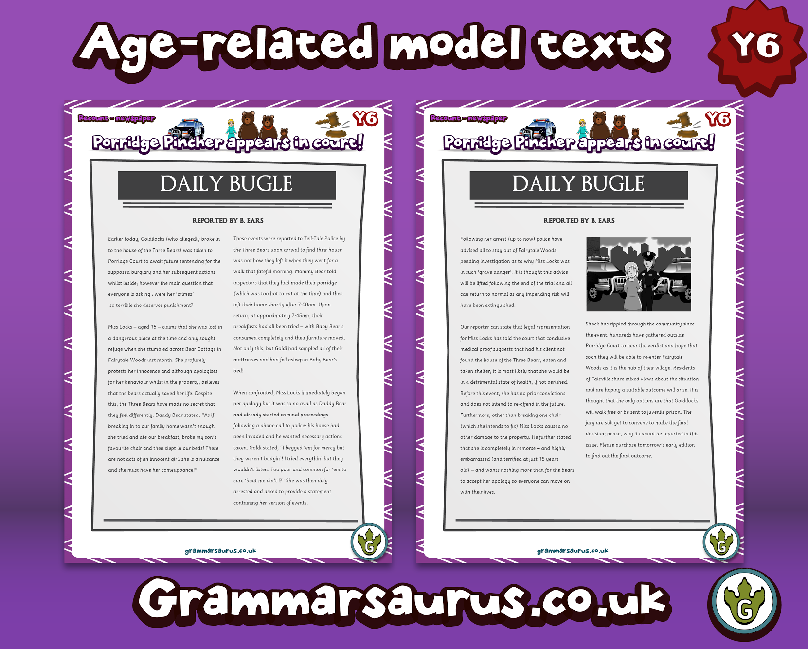 Year 6 Newspaper Report Model Text annotated And Blank Grammarsaurus Year 6 Newspaper Report Model Text annotated And Blank Grammarsaurus
