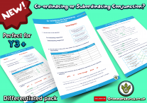 KS1 Subordinating Conjunctions Resource Pack - Grammarsaurus