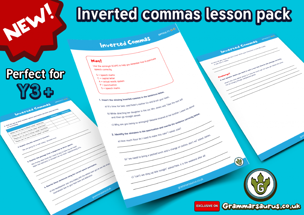 Inverted Comma Ad-01 - Grammarsaurus