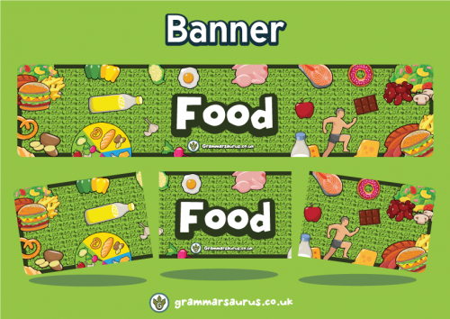 Science - Animals including Humans - Food Display Banner - Grammarsaurus