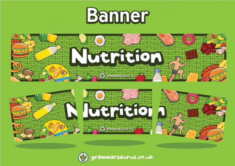 Science - Animals including Humans - Nutrition Banner - Grammarsaurus