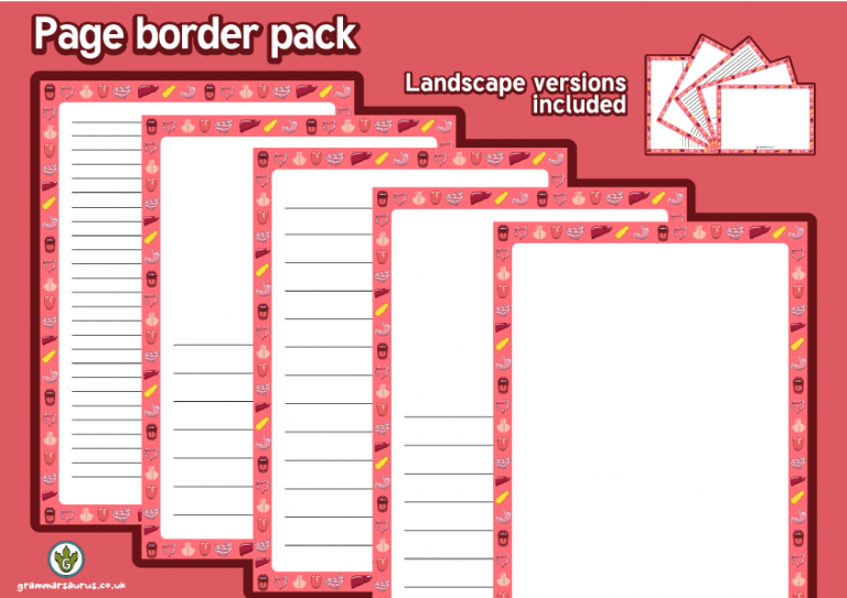 The Digestive System Page Border Pack - Grammarsaurus
