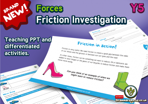 Year 5 Science - Forces - Friction Investigation - Lesson 3 - Grammarsaurus