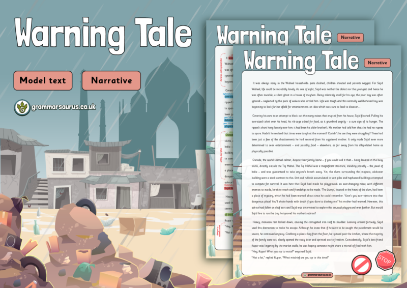Year 6 Greater Depth Model Text - Narrative - Warning Tale - Grammarsaurus