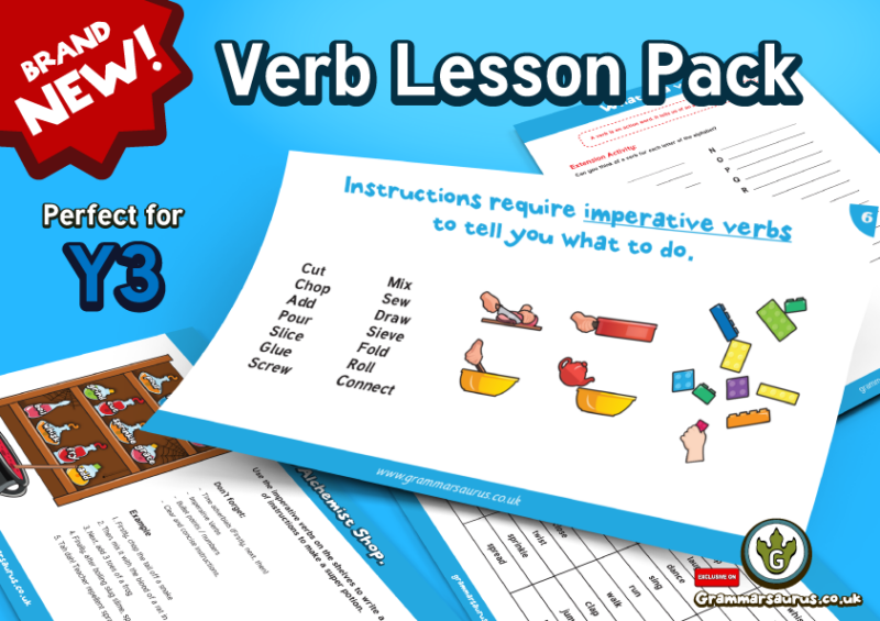 Year 3 Verb Lesson Pack - Grammarsaurus