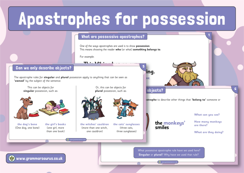 Apostrophe for Possession Teaching Pack - Grammarsaurus