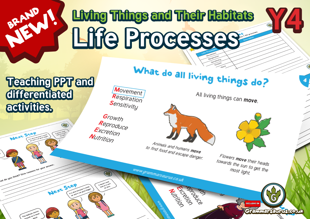 Year 4 Science - Living Things and their Habitats - Life Processes ...