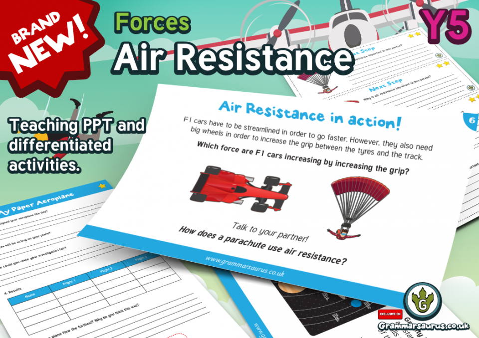 Year 5 Science - Forces - Air Resistance - Lesson 4 - Grammarsaurus