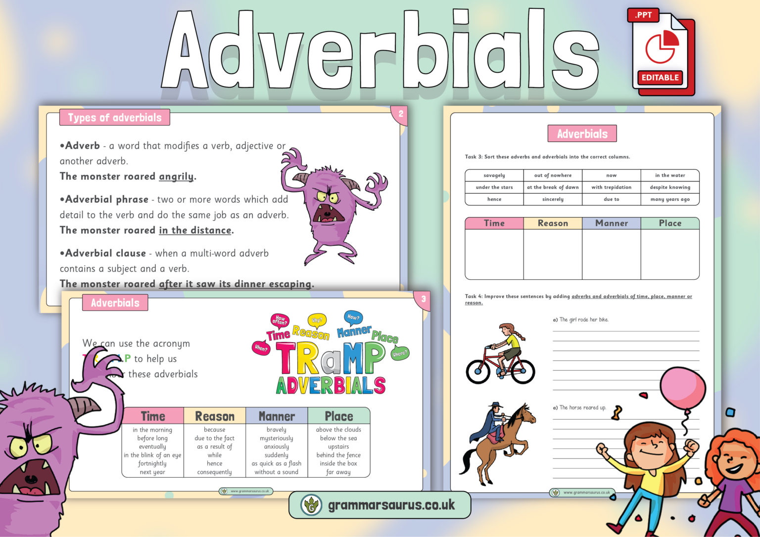 Year 5/6 Adverbials Resource Pack - Grammarsaurus