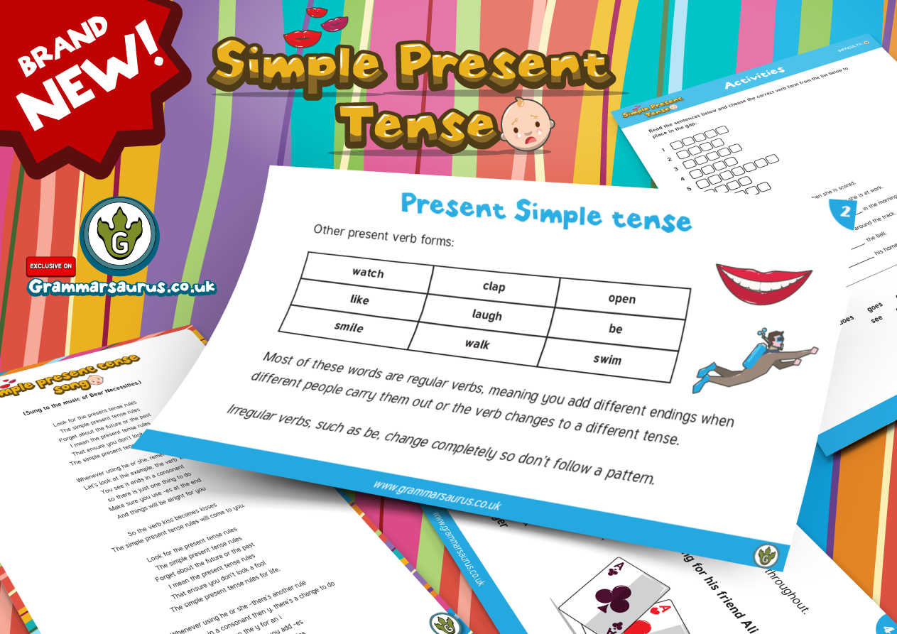 Present Simple Tense Resource Pack - Grammarsaurus
