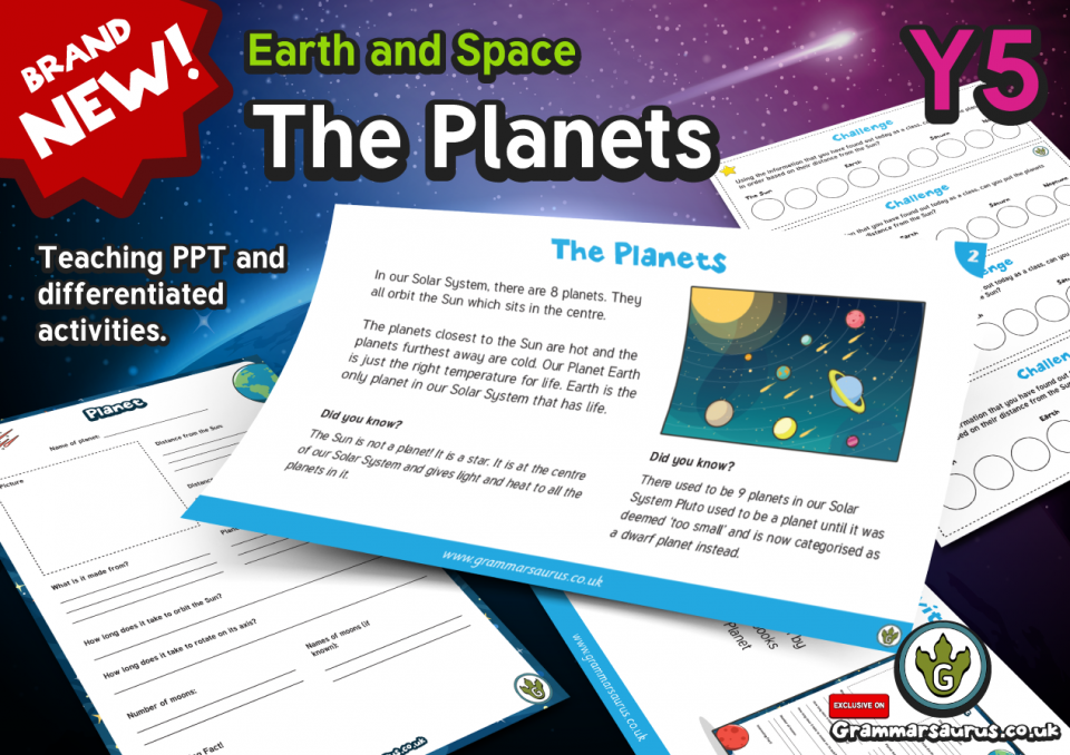 Year 5 Earth and Space - Grammarsaurus