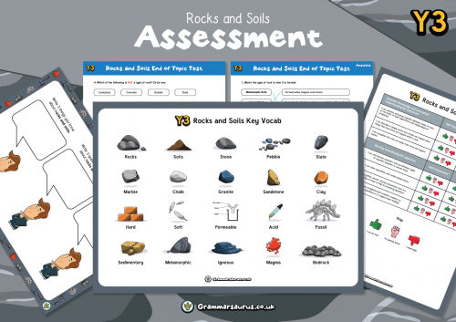 Year 3 Science - Rocks and Soils - Assessment Pack - Grammarsaurus