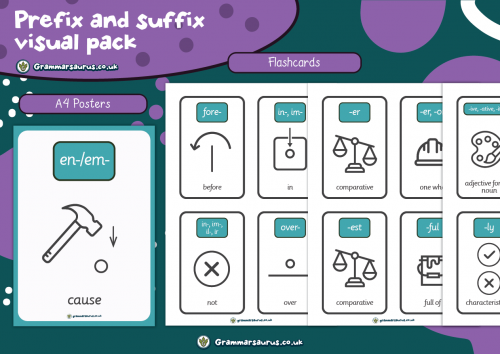 Prefix and Suffix Visual Pack - Grammarsaurus