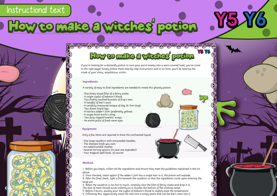 Year 5/6 - Model Text - Instructions - Witches' Potion - Grammarsaurus