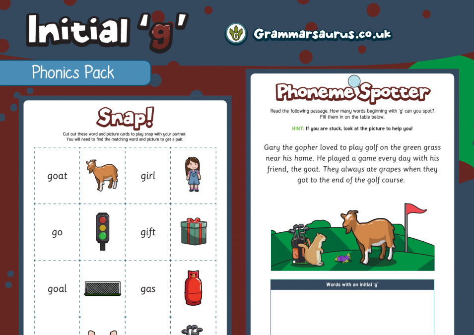 Initial g - Grammarsaurus