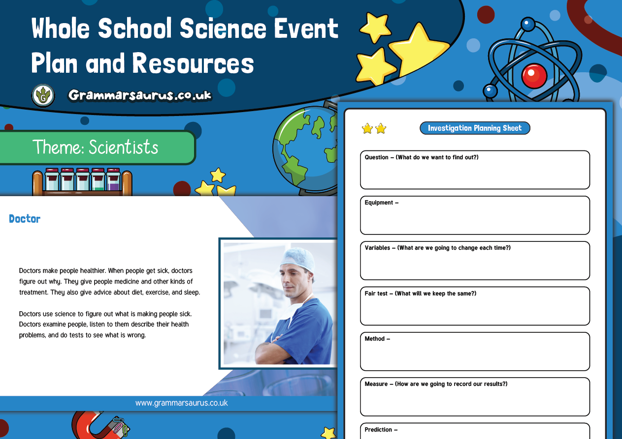 Whole School Science Event Plan and Resources - Grammarsaurus