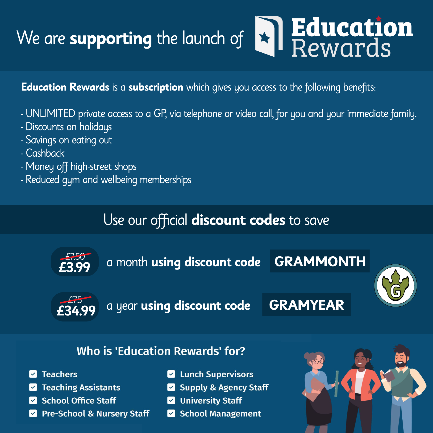 education rewards ad - Grammarsaurus