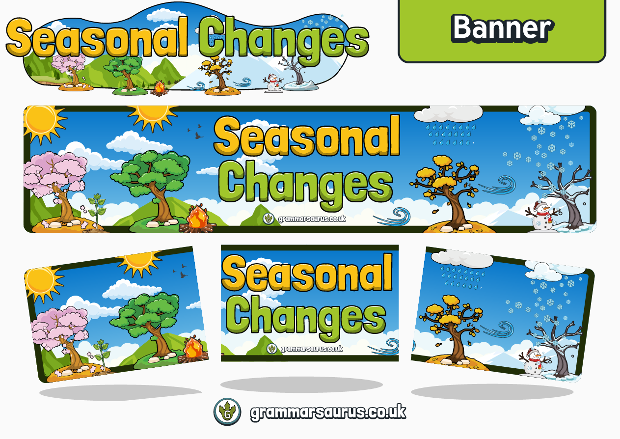 Science - Seasonal Changes - Display Banner - Grammarsaurus