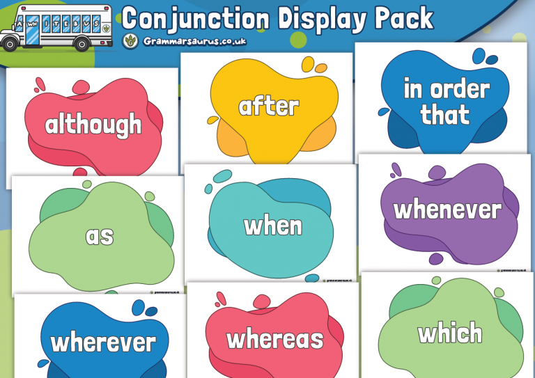 Conjunction Display Pack - Grammarsaurus