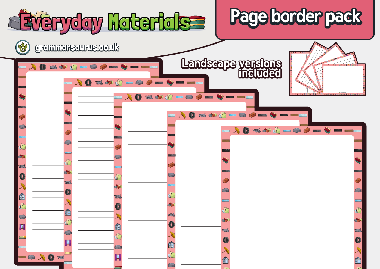 Science - Everyday Materials - Paper Template Pack - Grammarsaurus