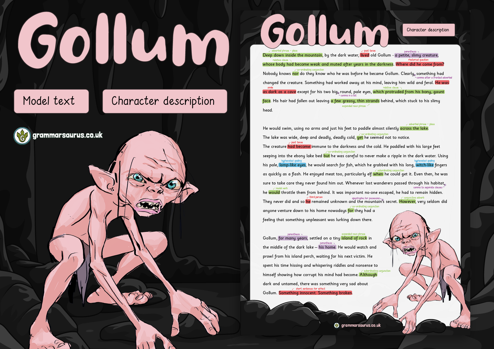 Year 5 Model Text Character Description Gollum Gbsct P5 G4 Year 5 Model Text Character Description Gollum Gbsct P5 G4