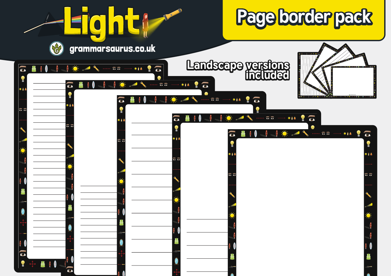 Science - Light - Paper Templates - Grammarsaurus