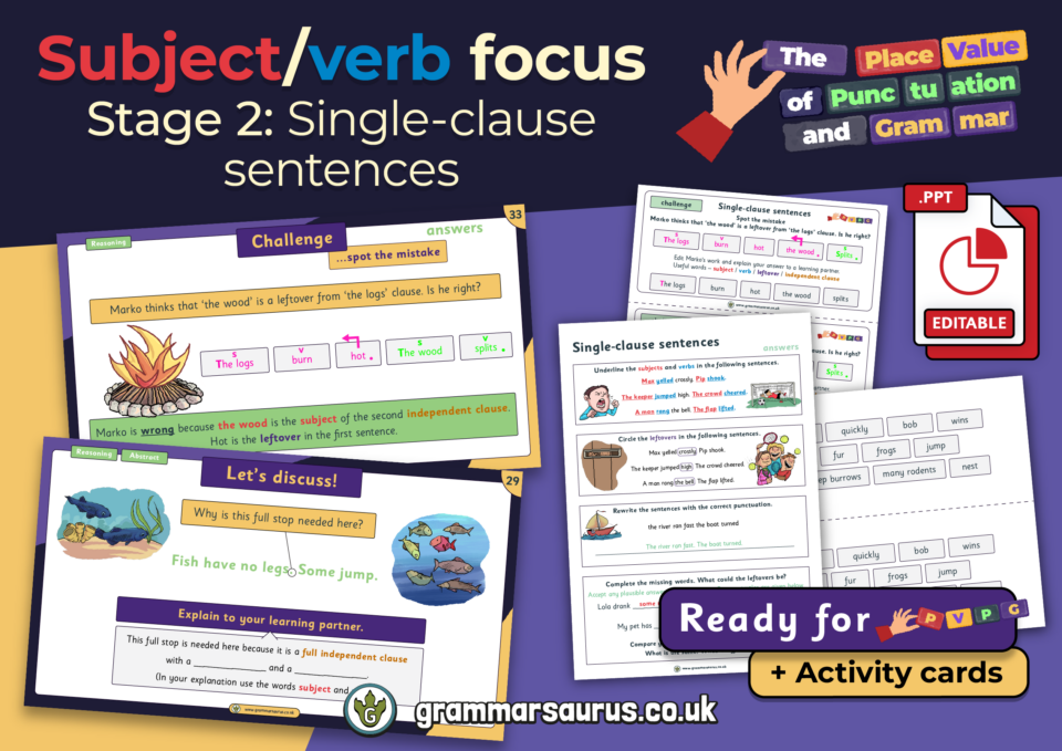 Ready for Place Value of Punctuation and Grammar - Building single ...