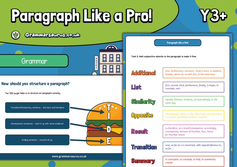 Year 3 Paragraph like Pro Pack - Grammarsaurus