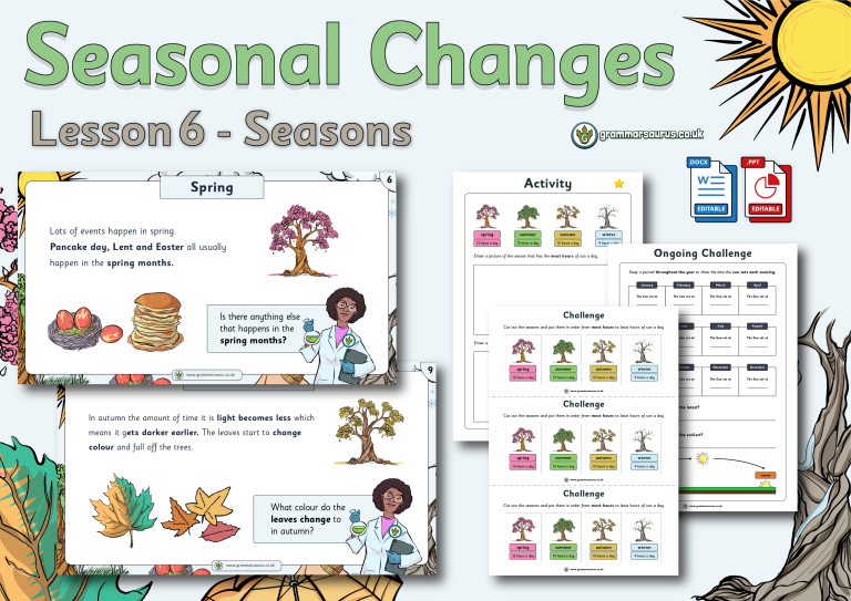 Year 1 Science - Seasonal Changes - Seasons - Lesson 6 - Grammarsaurus