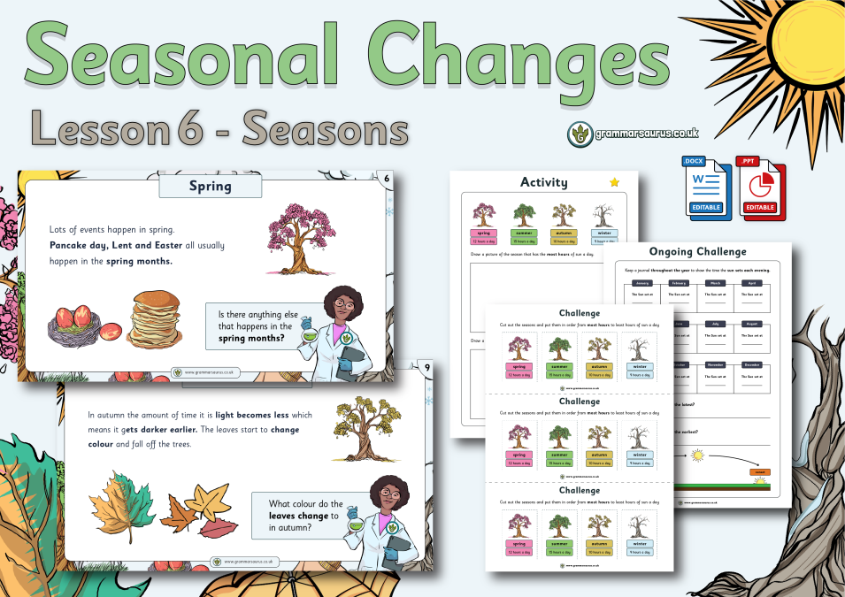 Year 1 Science - Seasonal Changes - Seasons - Lesson 6 - Grammarsaurus