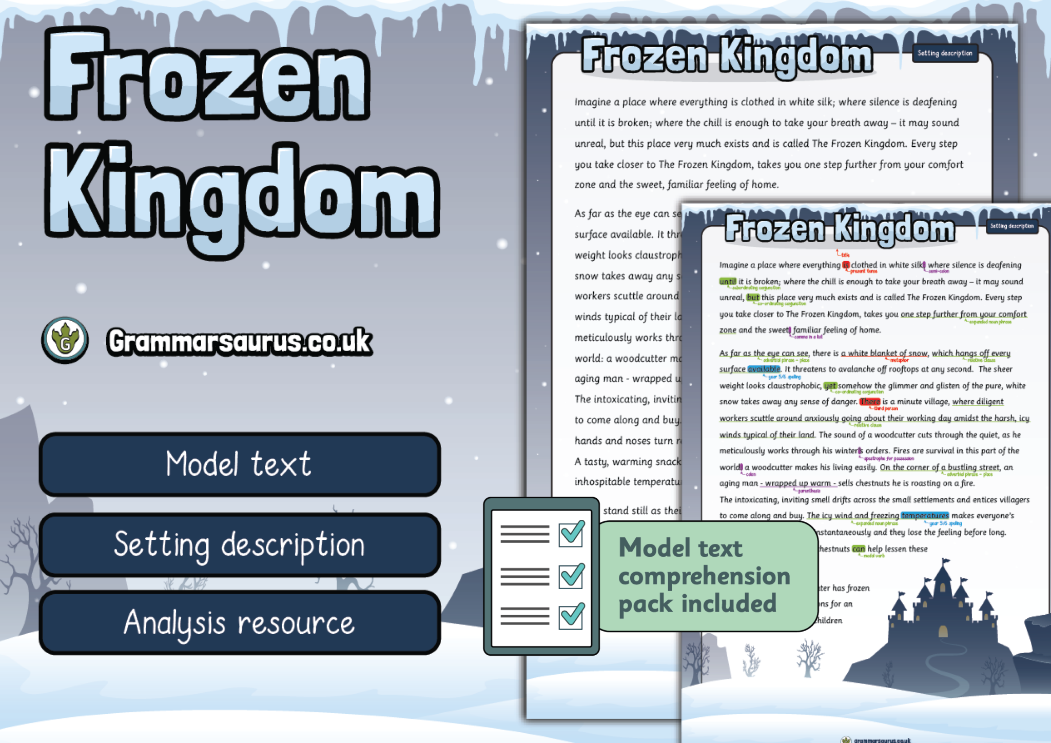 Year 6 Model Text - Setting Description - The Frozen Kingdom ...