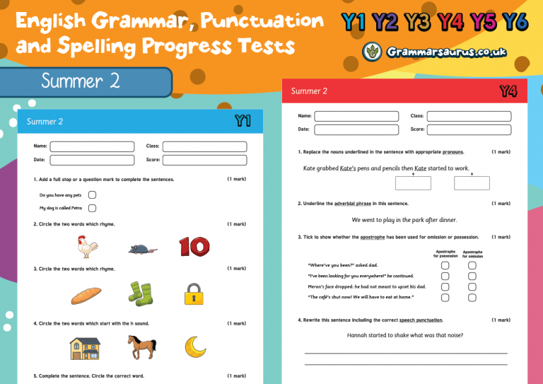 Year 2 - sPaG - Page 3 of 9 - Grammarsaurus