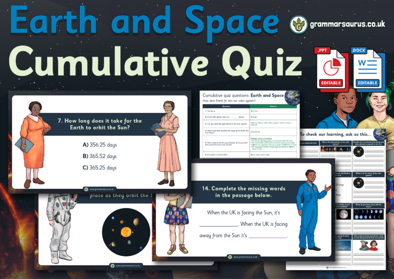 Year 5 Science – Earth and Space – Cumulative Quiz - Grammarsaurus