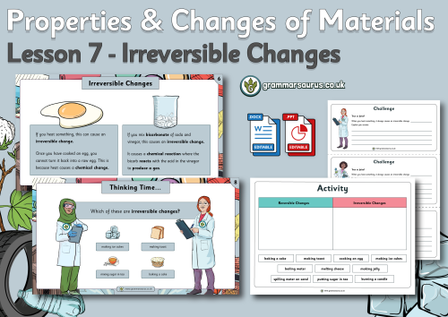 Year 5 Science – Properties and Changes of Materials – Irreversible ...