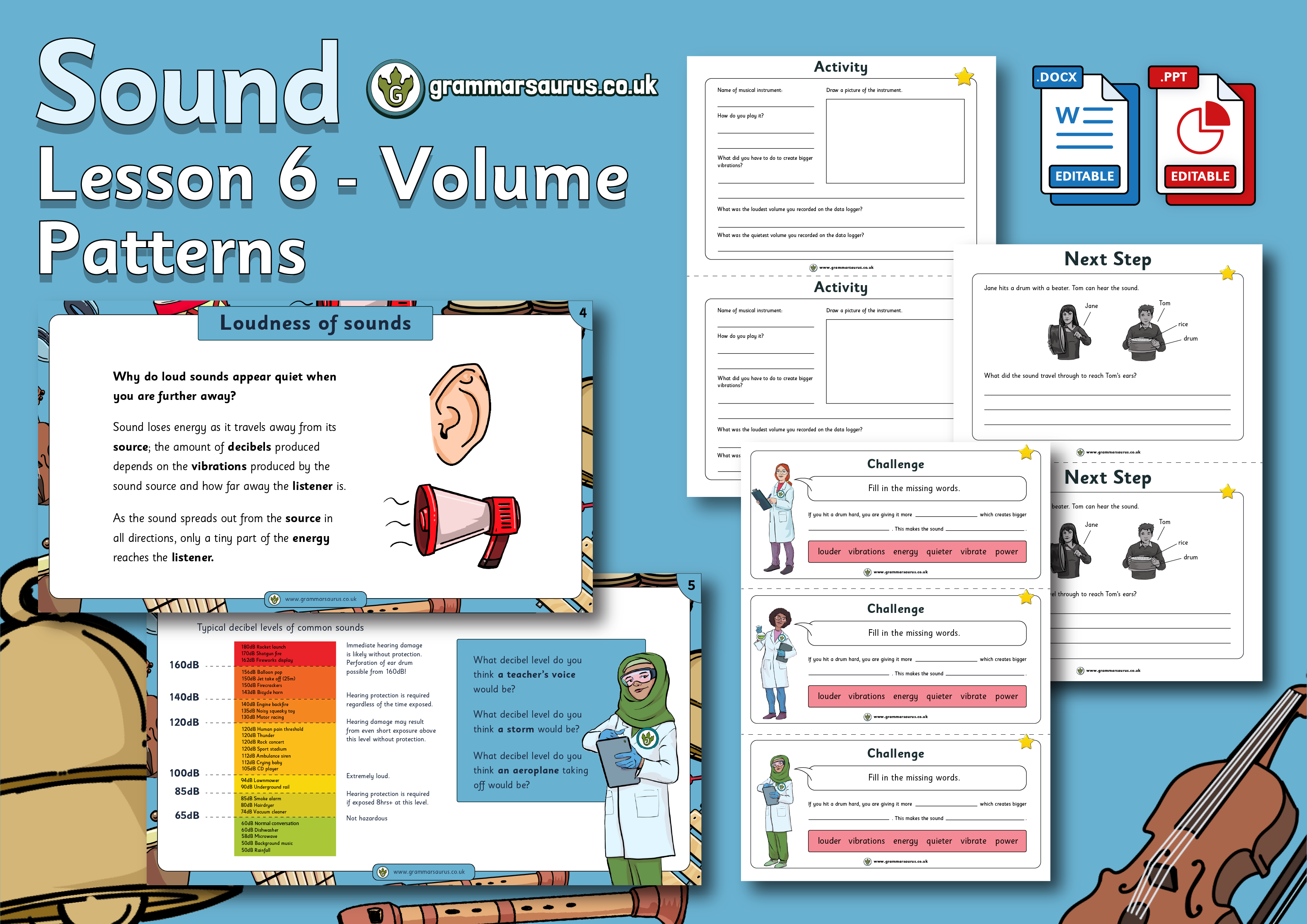 Year 4 Science - Sound - Volume Patterns - Lesson 6 - Grammarsaurus