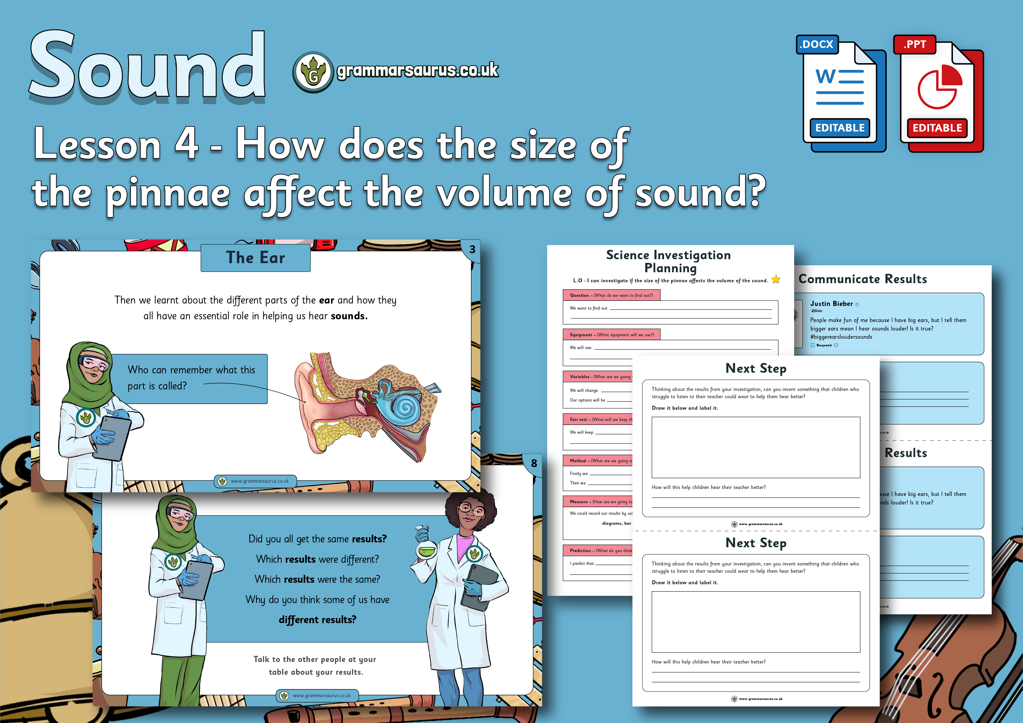 Year 4 Science - Sound - How does the size of the pinnae affect the ...