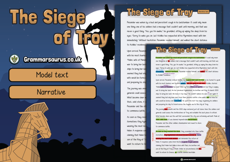 Year 6 Model Text - Narrative - The Siege of Troy - Grammarsaurus
