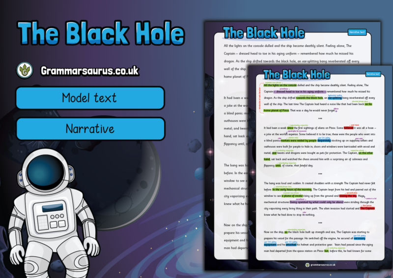 Year 6 Model Text - Narrative - The Black Hole - Grammarsaurus