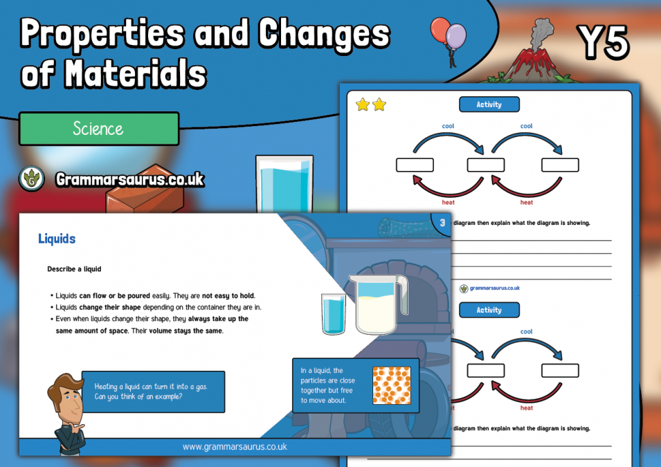 Year 5 Science - Properties and Changes of Materials - Solids, Liquids ...