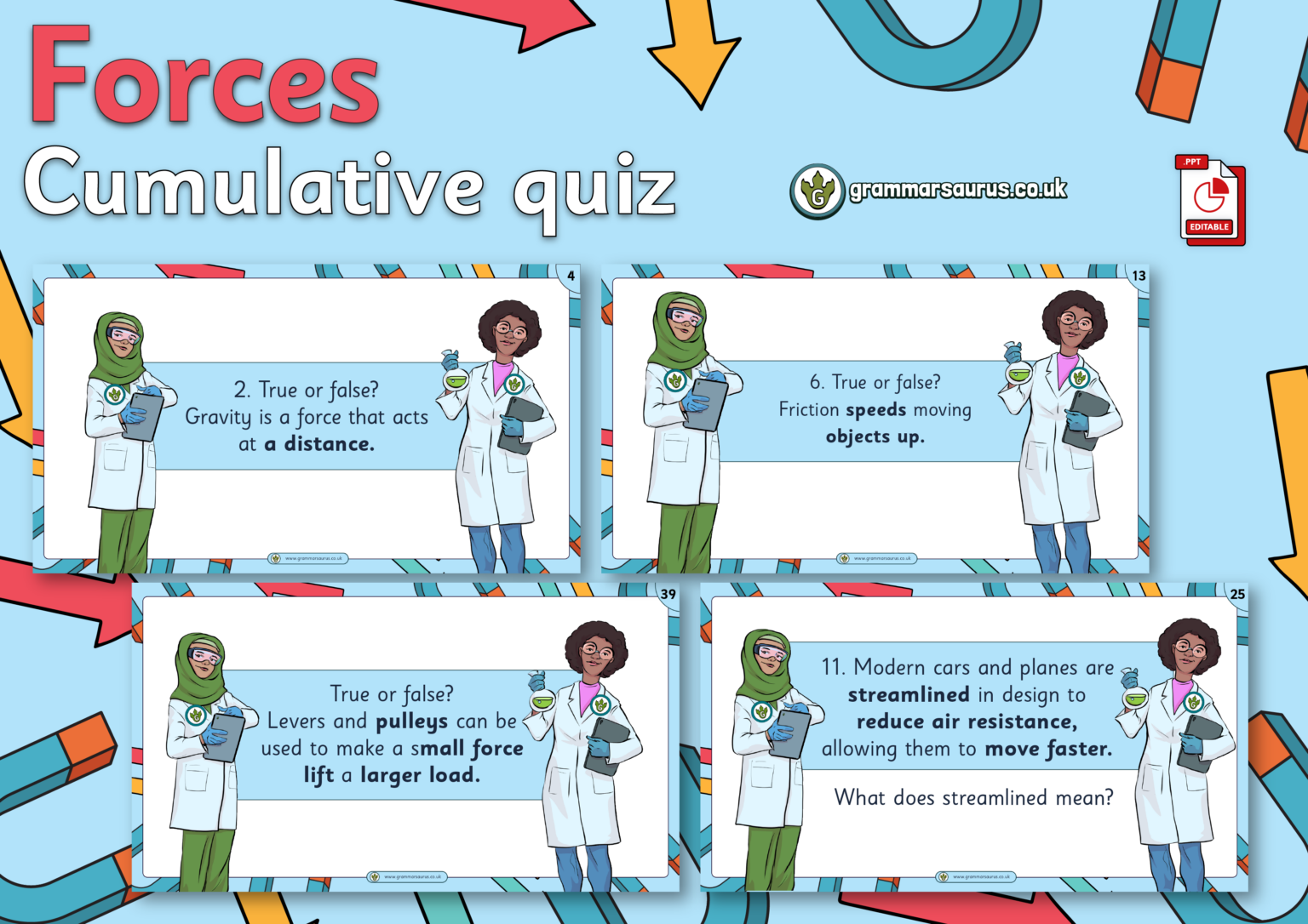 Year 5 Science – Forces – Cumulative Quiz - Grammarsaurus