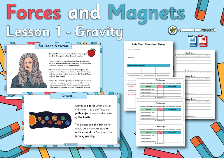 Year 5 Science - Forces - Gravity - Lesson 1 - Grammarsaurus