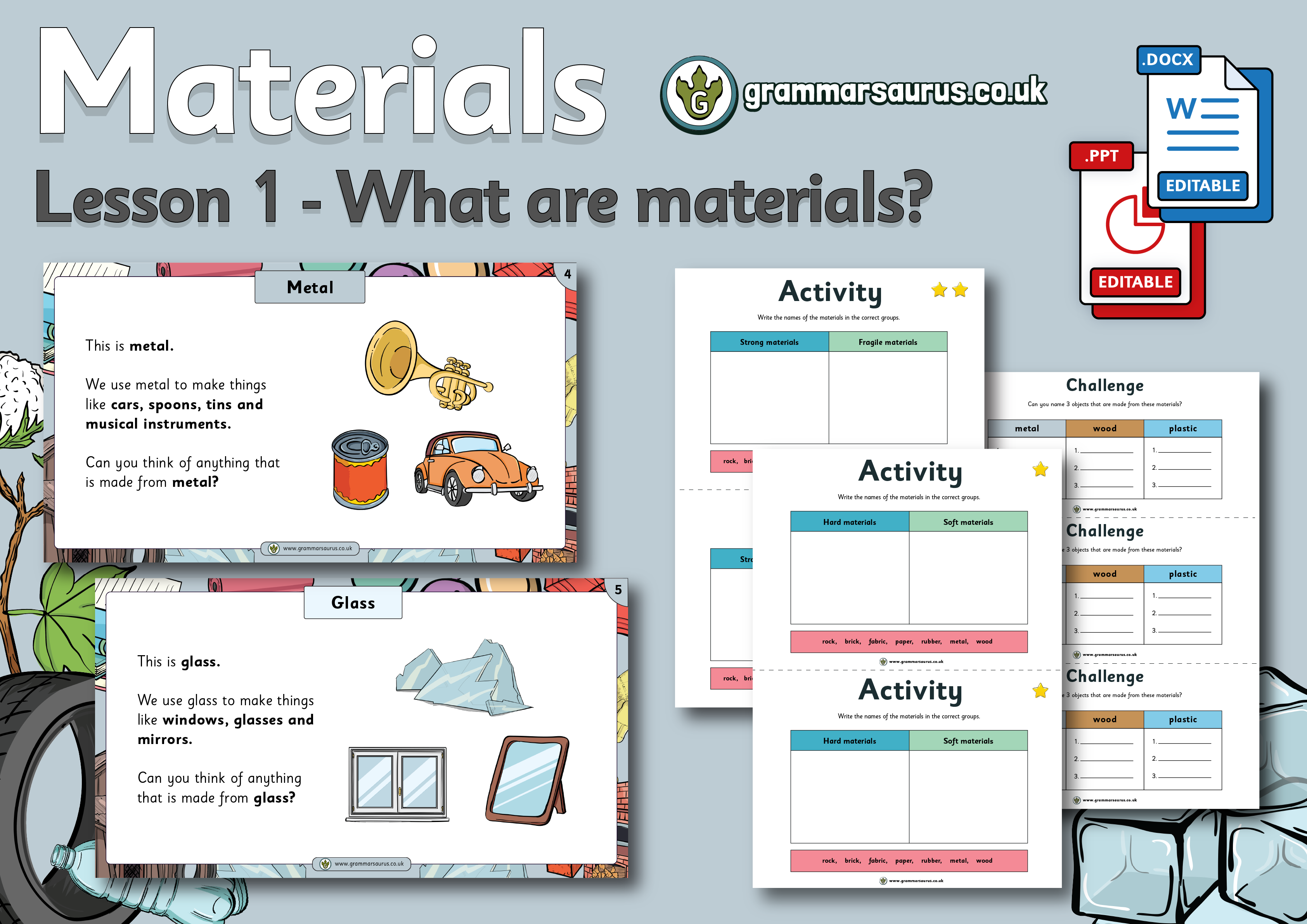 Year 2 Science - Materials - What are materials? Lesson 1 - Grammarsaurus