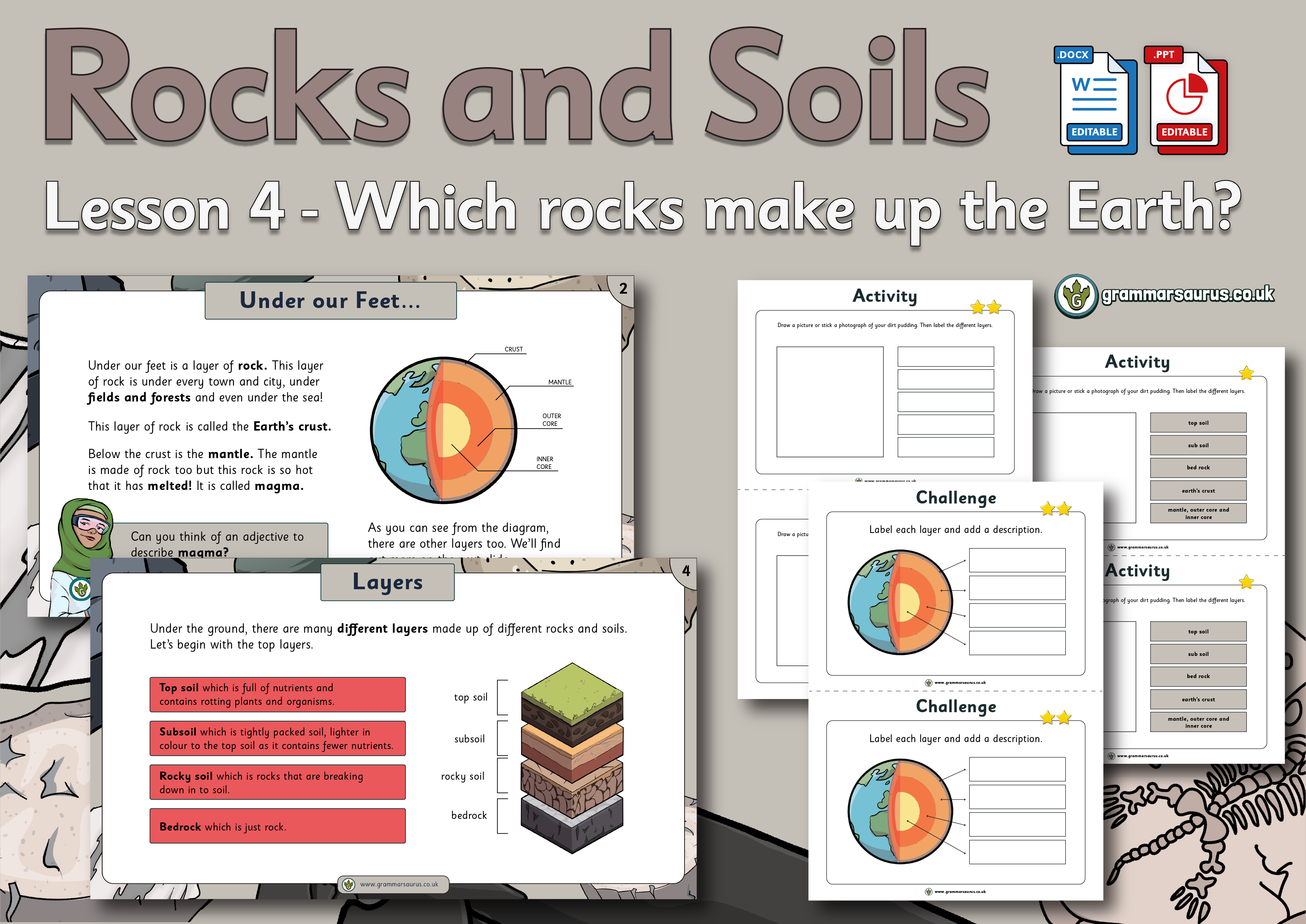 Year 3 Science - Rocks and Soils - Which rocks make up the Earth ...