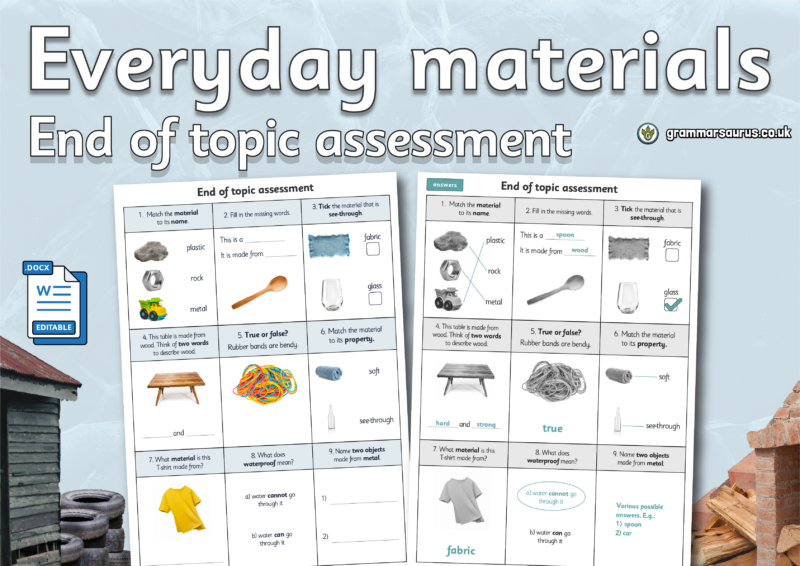 Year 1 Science - Everyday materials - End of topic assessment ...