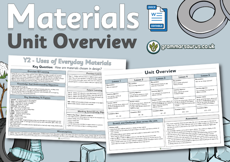 Year 2 Materials - Grammarsaurus